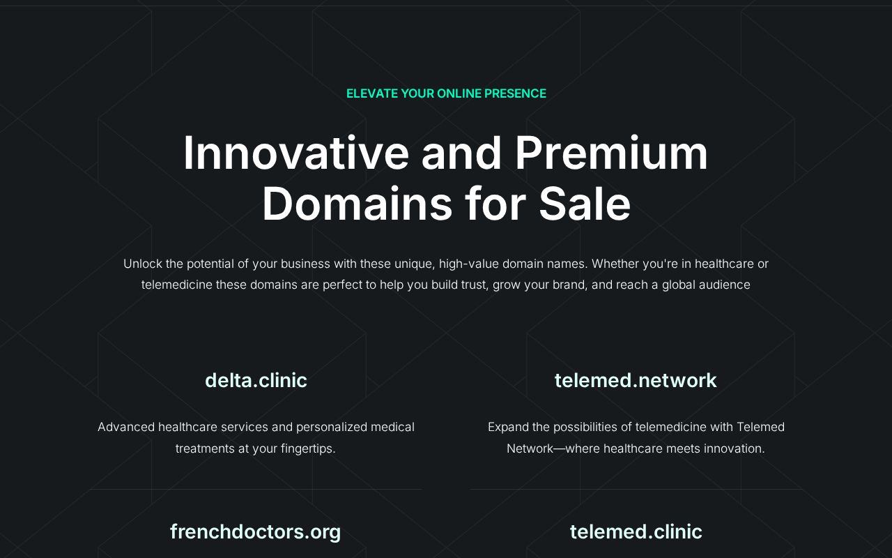 Premium Medical Domains for Sale | Elevate Your Healthcare Business
